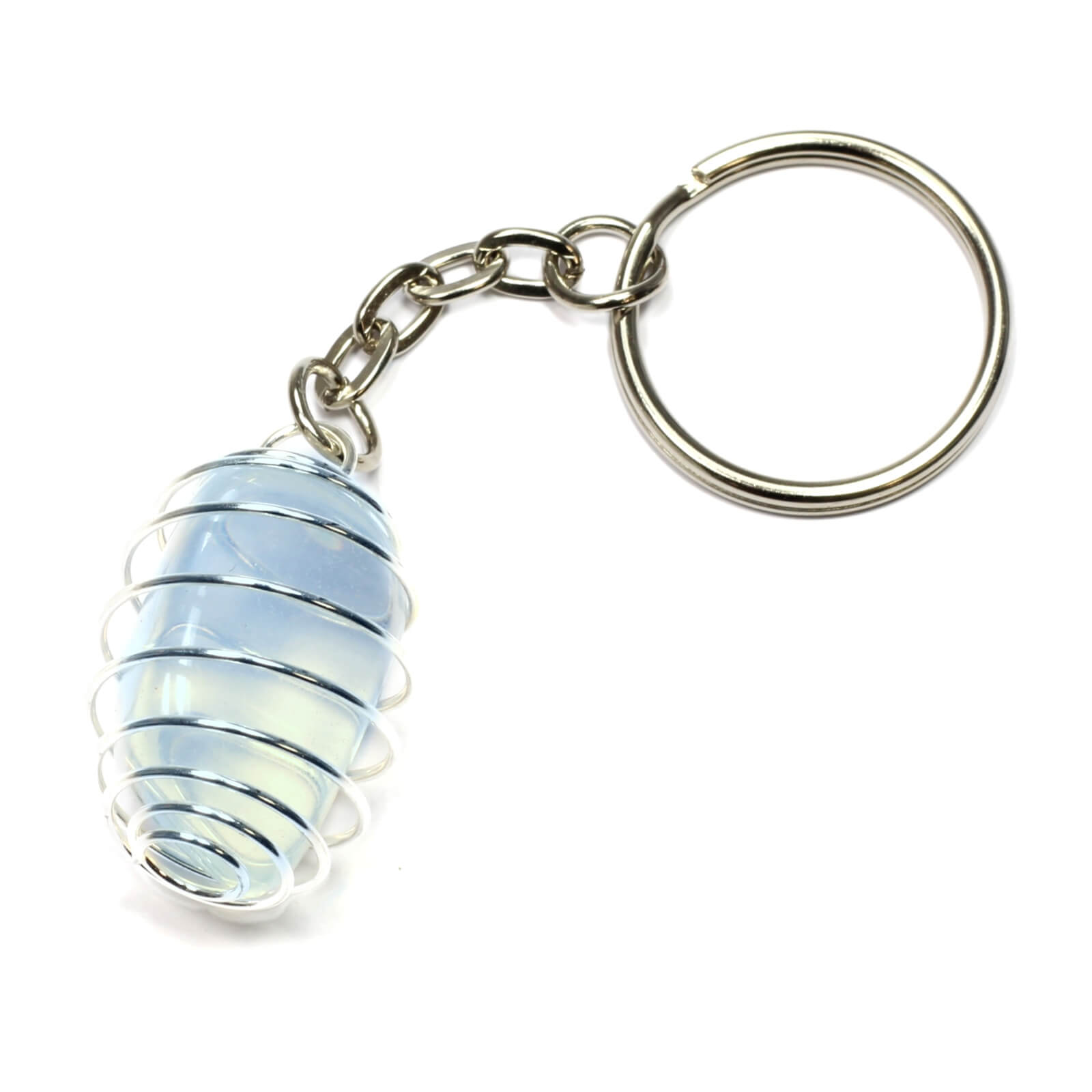 Opalite Spiral Cage Keyring